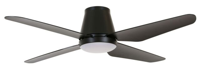 Flush Mount Ceiling Fan With Led Light And Remote Aria Ctc Black 122 by ...