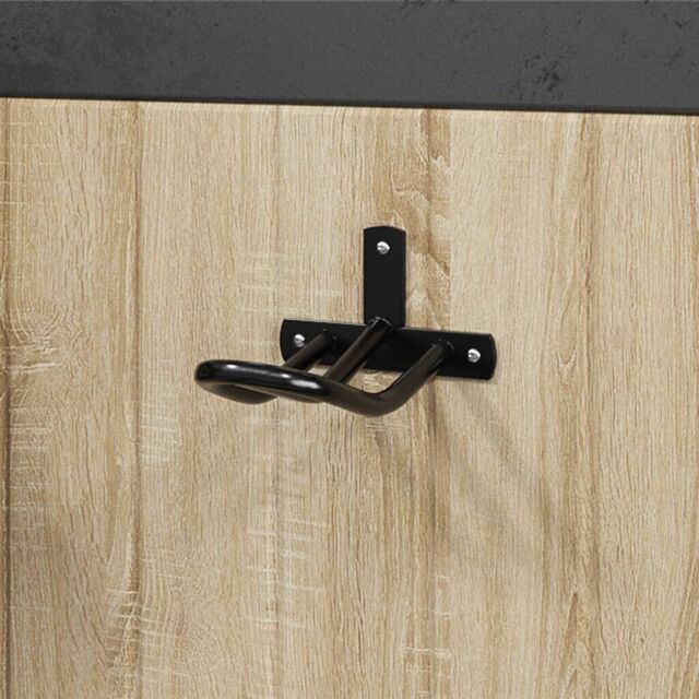 Vidaxl Bridle Rack Wall Mounted Black Iron by eBay | ufurnish.com