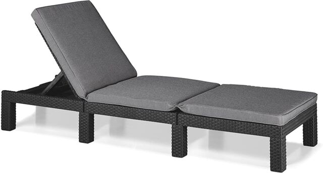 Keter Daytona Comfortable Sun Lounger 195 X 65 X 25.5 Cm Graphite Gray ...
