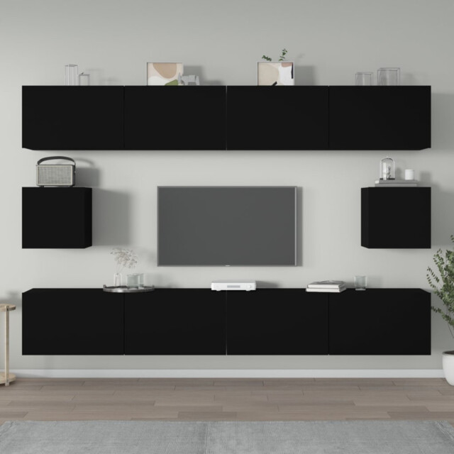 Tv Cabinet Set 6 Piece Engineered Wood Multi Colours 100/80x30x30 Cm by ...