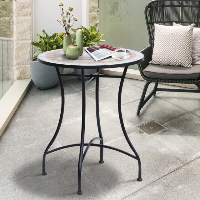 Mosaic Table Round Ceramic Bistro Garden Furniture Side Bar Table by ...
