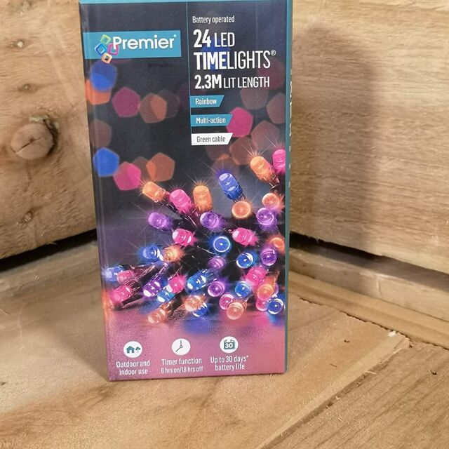 Premier Timelights Battery 24 Multi Action Christmas Tree Lights by ...