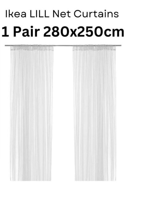 Ikea Lill Sheer Net Curtains 1 Pair White Long Curtains White Curtains ...