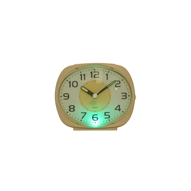 Alarm Clock Rose Gold Oval Face Metallic Effect White Dual Light Black ...