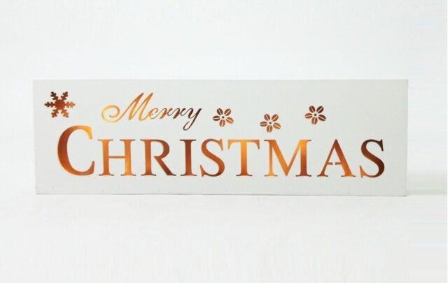 Merry Christmas Light Up Led Xmas Wooden Sign Table Top Decoration by ...