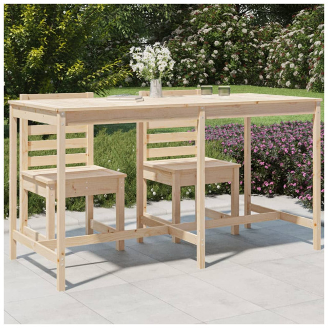 Natural Pine Garden Table 203.5x90x110 Cm Solid Wood Outdoor Furniture ...