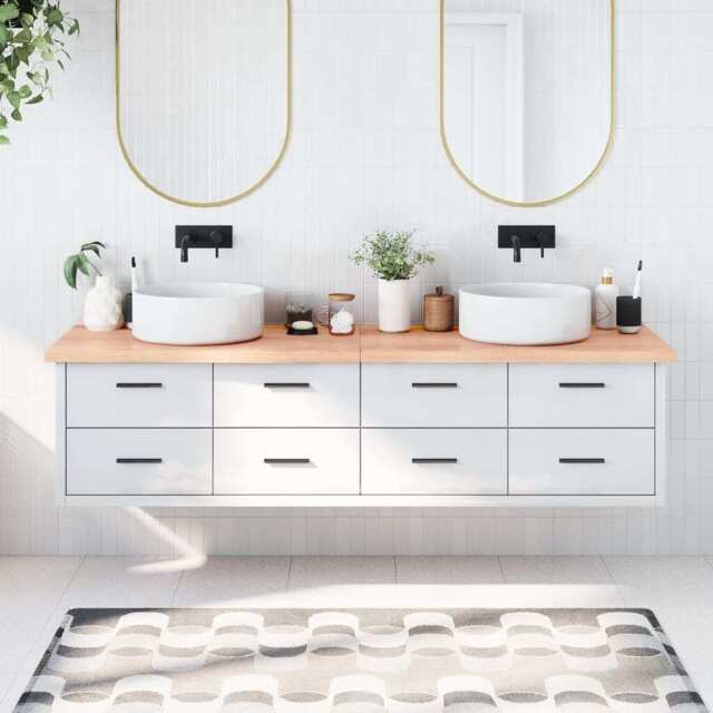 Bathroom Countertop Vanity Top Wash Basin Worktop Treated Solid Wood by ...