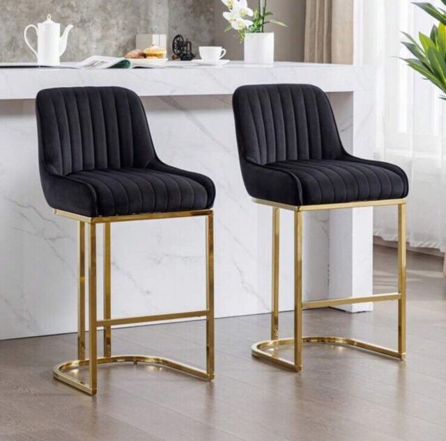 Wahson Breakfast Bar Stools Set Of 2 Velvet Counter Chairs With by eBay ...