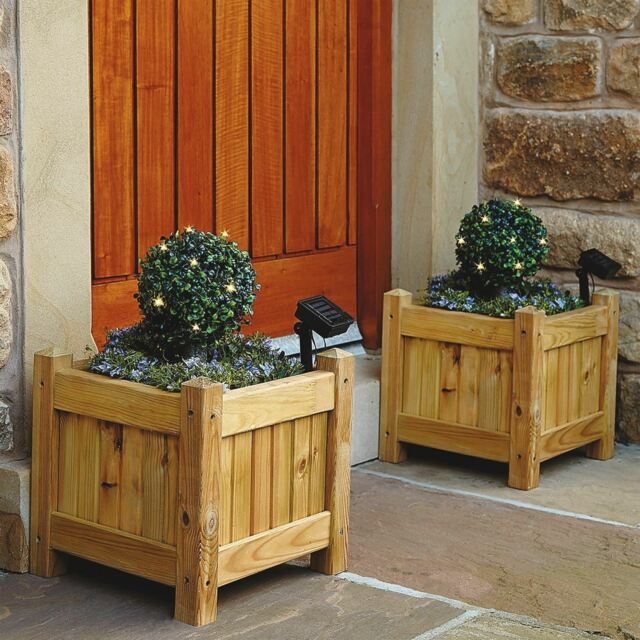 Artificial Mini Bay Trees With Solar Powered Led Lights Garden Decor by ...