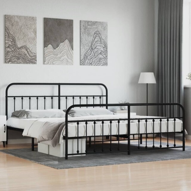 Metal Bed Frame Bedroom Bed Base Bedstead Metal Matress Foundation by ...