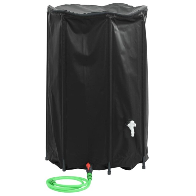 Collapsible 1000l Black Pvc Water Tank With Tap For Garden & Home Use ...