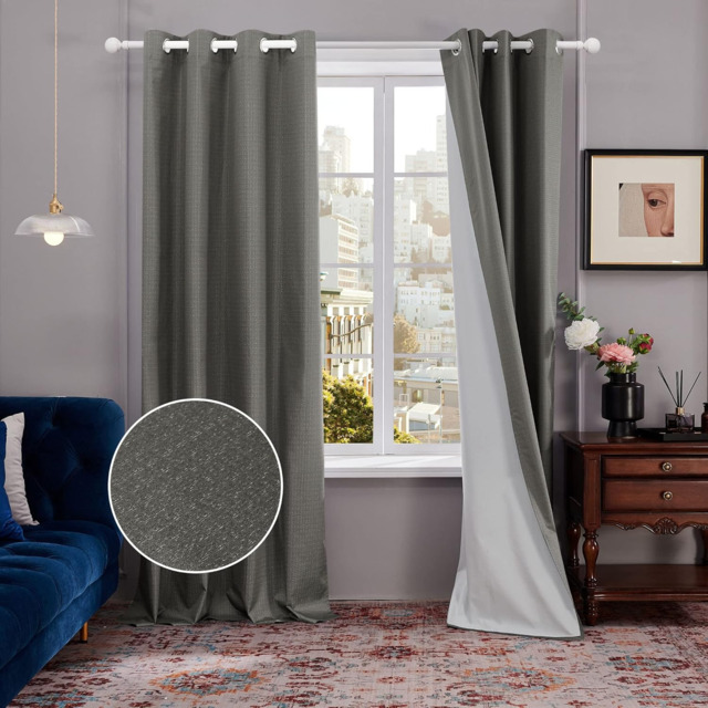 Deconovo Total Blackout Curtains 84 Inch Drop Eyelet, Lightweight 100% ...