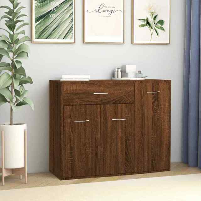 Sideboard Storage Drawer Side Cabinet Engineered Wood Multi Colours by ...
