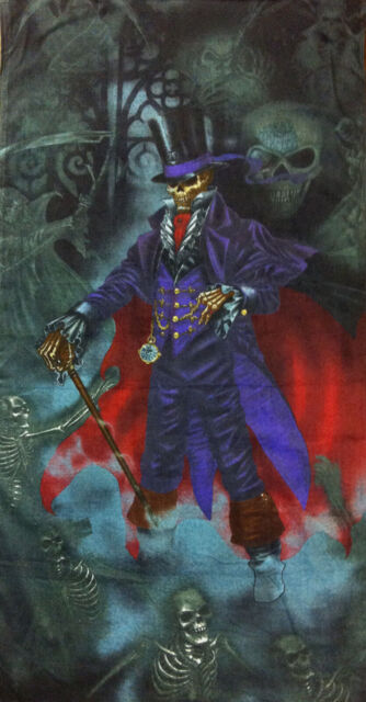 Magistus Beach Towel Alchemy Gothic Emo Skulls Skeletons Reaper Purple ...