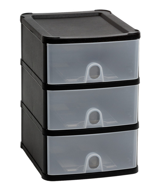 Handy 3 Tier Plastic Drawers Storage Office Home Tower Chest Drawer by ...