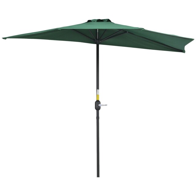Outsunny 2.7m Metal Frame Garden Furniture Parasol Half Round Umbrella ...