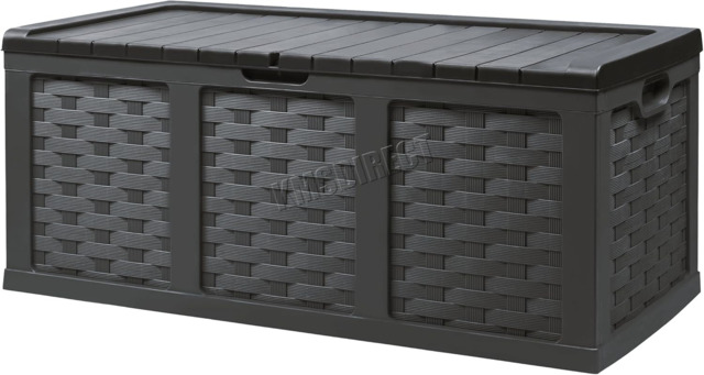 Starplast Outdoor Garden Rattan Style Plastic Storage Utility Chest by ...