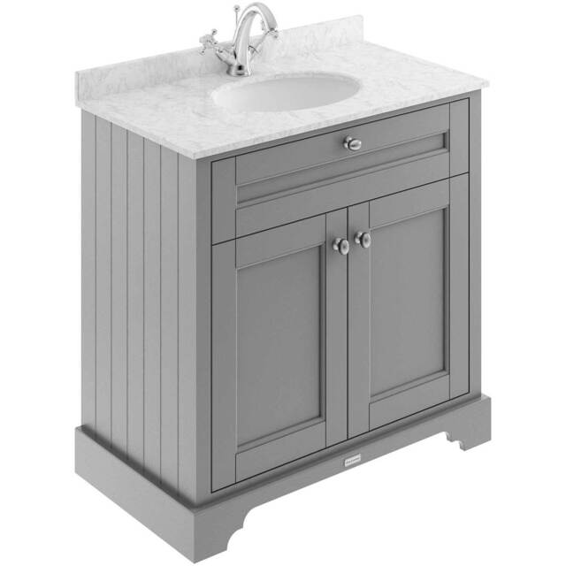 Old London Floor Standing Vanity Unit With 1th Marble Top Basin 800mm ...