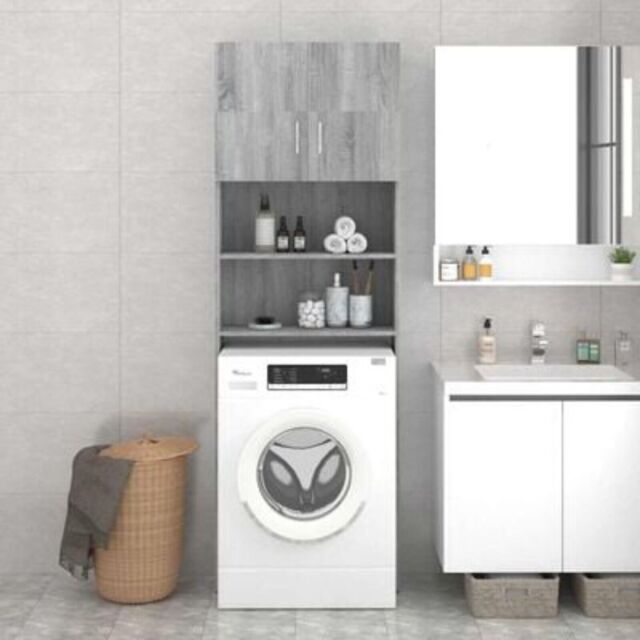 Washing Machine Cabinet Bathroom Cabinet Cupboard Unit Engineered Wood ...