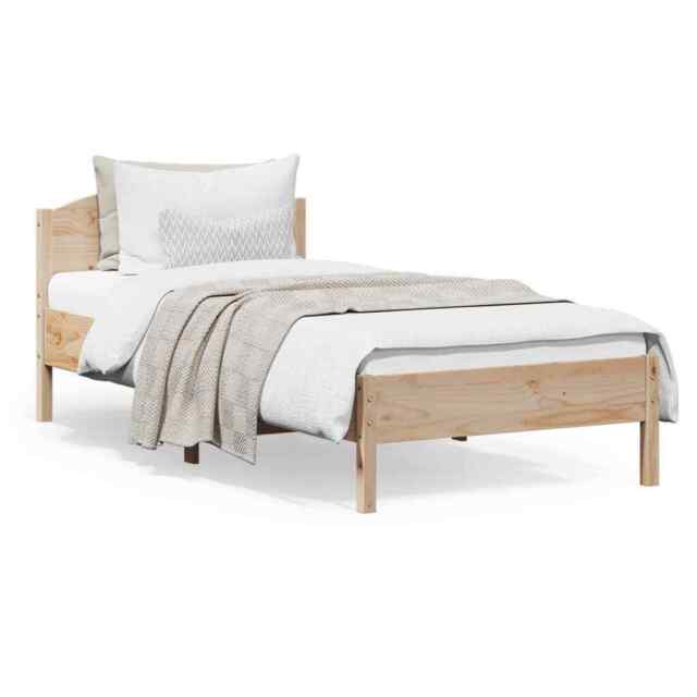 Bed Frame With Headboard 90x200 Cm Solid Wood Pine Vidaxl by eBay ...