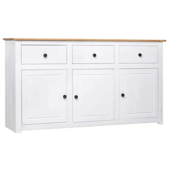 Solid Wood Pine Sideboard 3 Drawers Doors Storage Chest Side Cabinet by ...