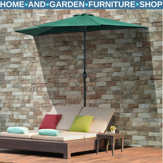 Half Parasol Sun Shade Powder Coated Weather-resistant With Crank by ...