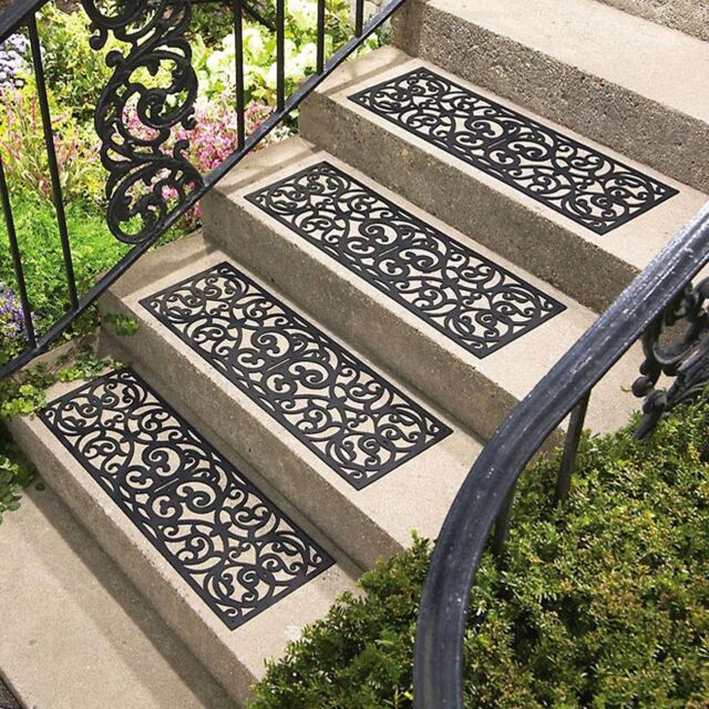 12 X Outdoor Rubber Stair Treads Non Slip Anti Trip Step Cover Mat by ...