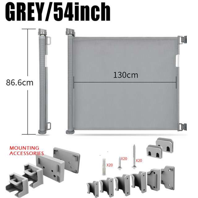 Folding Retractable Pet Dog Gate Safety Guard Baby Toddler Stair Gate ...