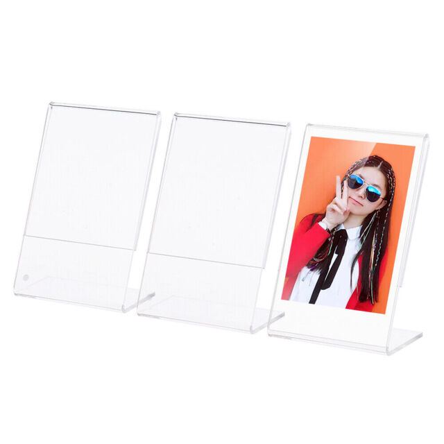 "Andoer 3"" 3pcs L-shape Acrylic Photo Frame Transparent Stand For Fuji ...