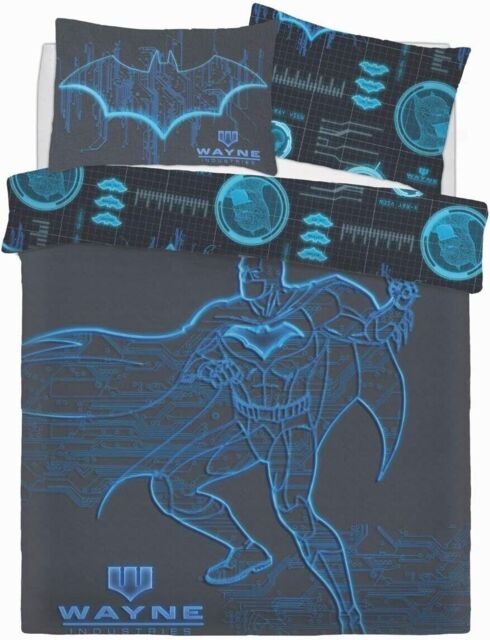 Dc Comics Batman Blue Reversible Single Duvet Cover Set Single Bedding ...