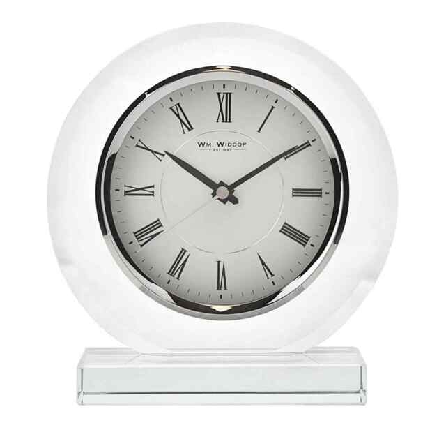 Widdop Quartz Round Glass Table Clock W2670 by eBay | ufurnish.com