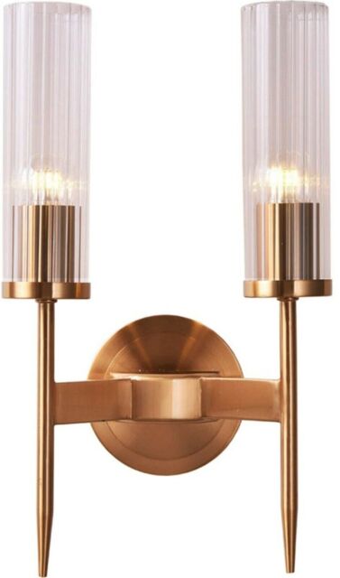 Modern Fashion Glass Sconce Wall Brass Lamp Translucent Crystal Covers ...