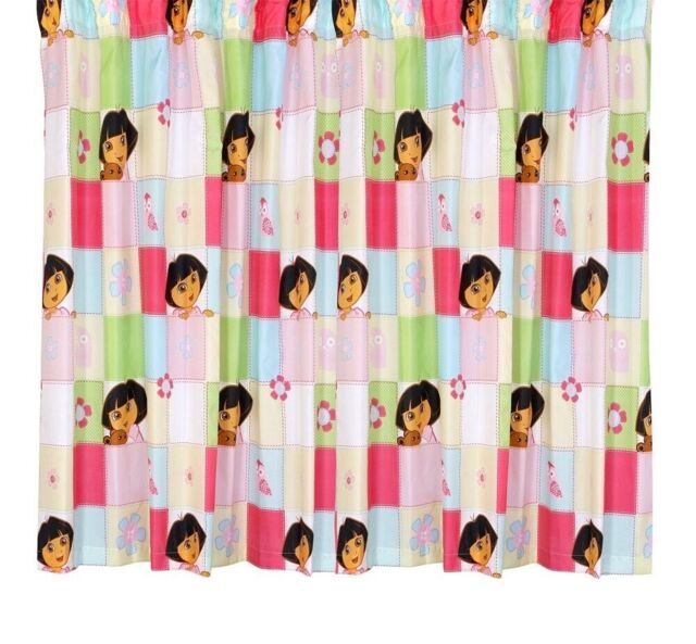 "Official Dora The Explorer 66"" X 72"" Pencil Pleat Character Curtains ...