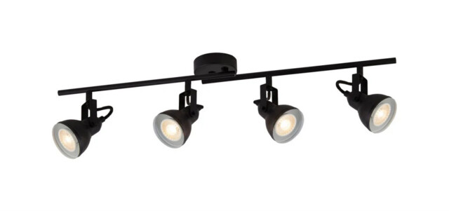 Spot Light Black Focus 4 Industrial Ceiling Bar Matt Spotlight by eBay ...