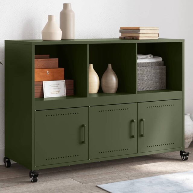 Sideboard Olive Green 100.5x39x72 Cm Steel Vidaxl by eBay | ufurnish.com
