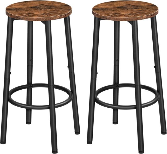 Hoobro Bar Stools Set Of 2, Breakfast Bar Stools For Kitchen, Round by ...