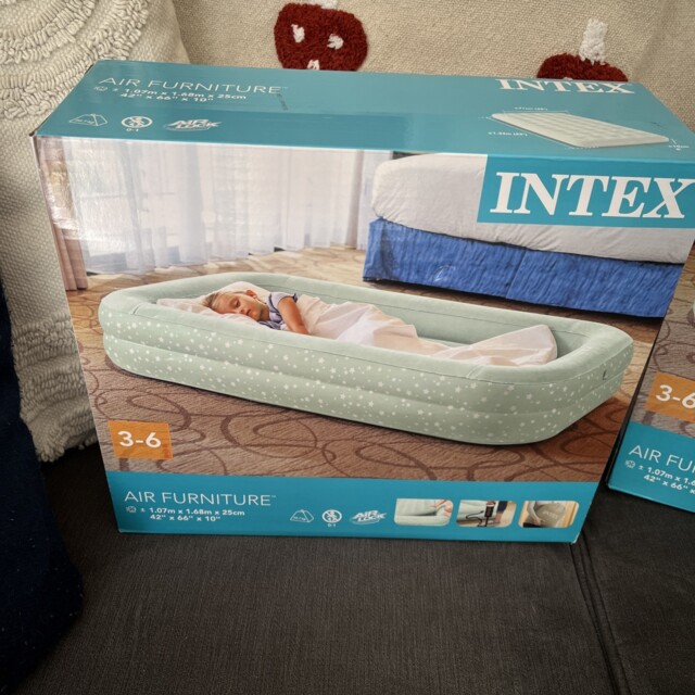 Intex Kids Travel Air Bed Set With Hand Pump For Camping Or Sleepovers ...