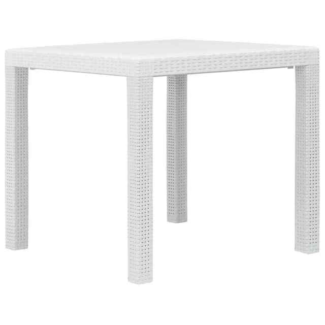 Vidaxl Garden Table White 79x79x72 Cm Plastic Rattan Look by eBay ...