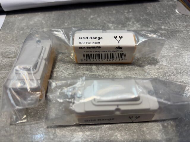 Hamilton Grid-it 2-way 10ax White / White Rocker Switch Insert - by ...