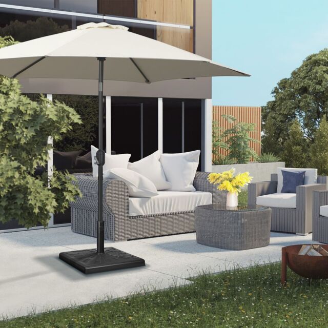 Outsunny 19kg Heavy-duty Square Parasol Base For 32-48mm Poles-outdoor ...