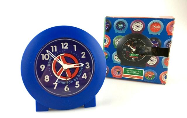 Analog Table Alarm Clock Benetton By Bulova Plastic Vintage 90's by ...