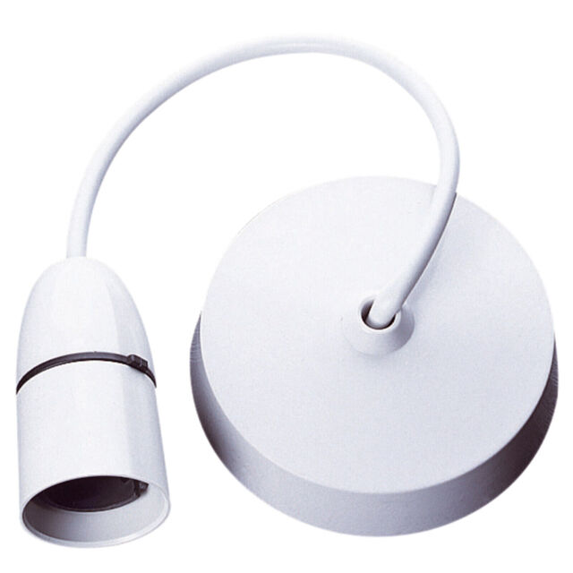Pendant Light Fitting Ceiling Rose White B22 Bayonet Premium 6in by ...