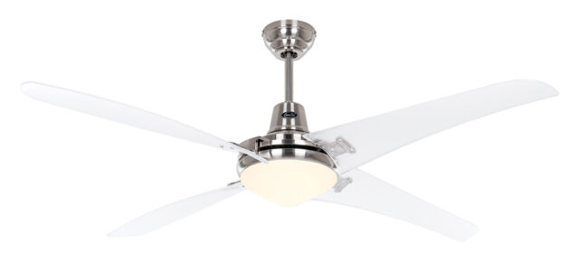 Ceiling Fan With Remote Control Indoor Fan Light Mirage Chrome Clear by ...