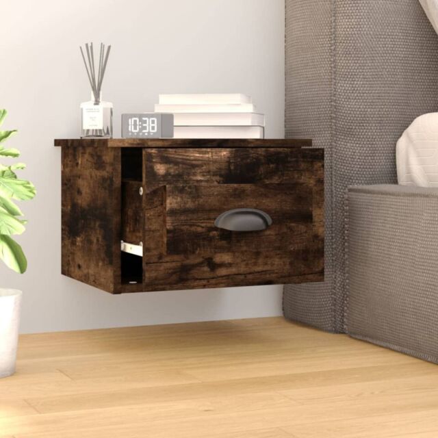 Wall-mounted Bedside Cabinets Floating Nightstand Bedroom Side Table by ...