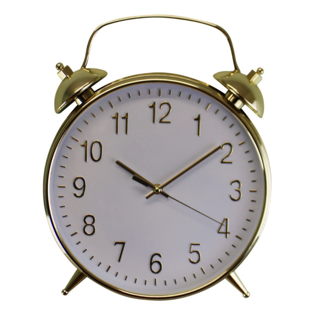 Wall Clock Round Home Decor Indoor Modern Hanging Alarm Style Gold by ...