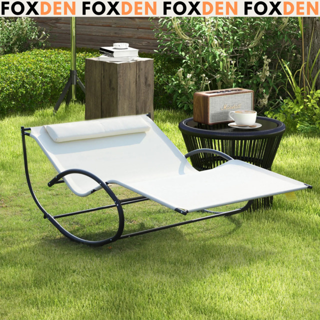 Hammock Chair Metal Frame Rock Seat With Armrest, Headrest & Pillow by ...
