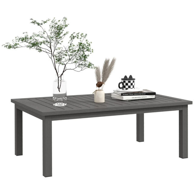 100 X 60cm Aluminium Outdoor Coffee Table For Garden Patio Or Balcony ...