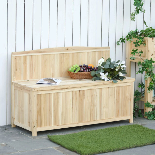 Garden Storage Bench Patio Tools Organizer Chest Outdoor Ergonomic by ...