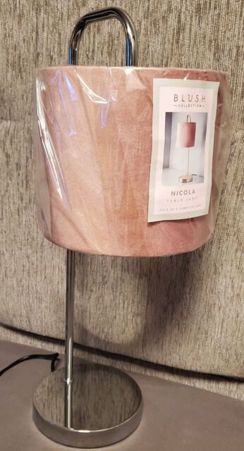 Nicola Blush Table Lamp Bedroom Living Room Decor Sleek Design Fits An by eBay | ufurnish.com