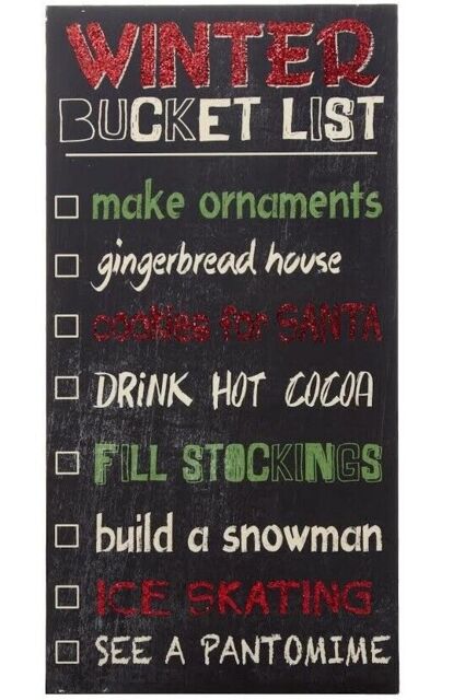 Wooden Christmas Bucket List Wall Decoration - 40 X 20cm by eBay ...